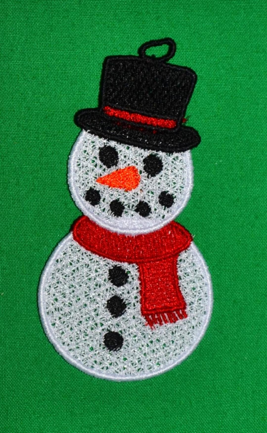 Ornament Machine Embroidered Snowman - Etsy