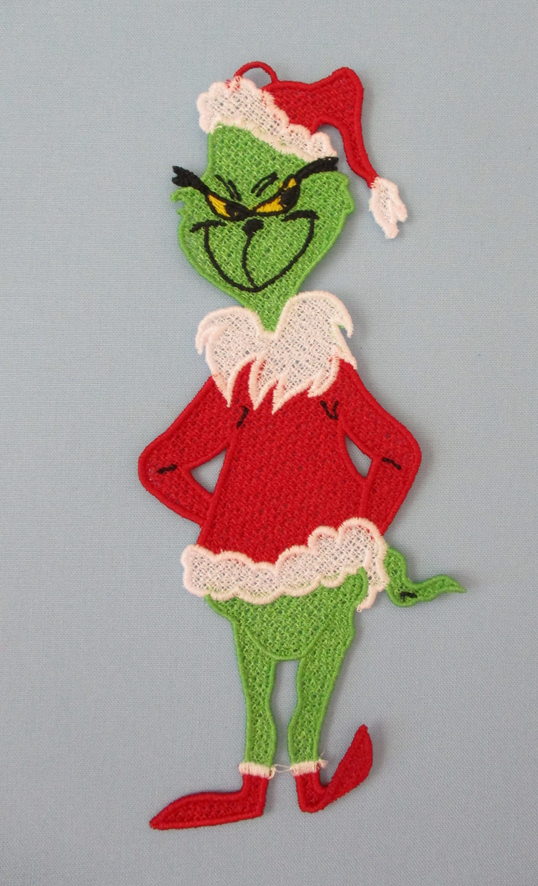 Grinch Ornament Machine Embroidered - Etsy