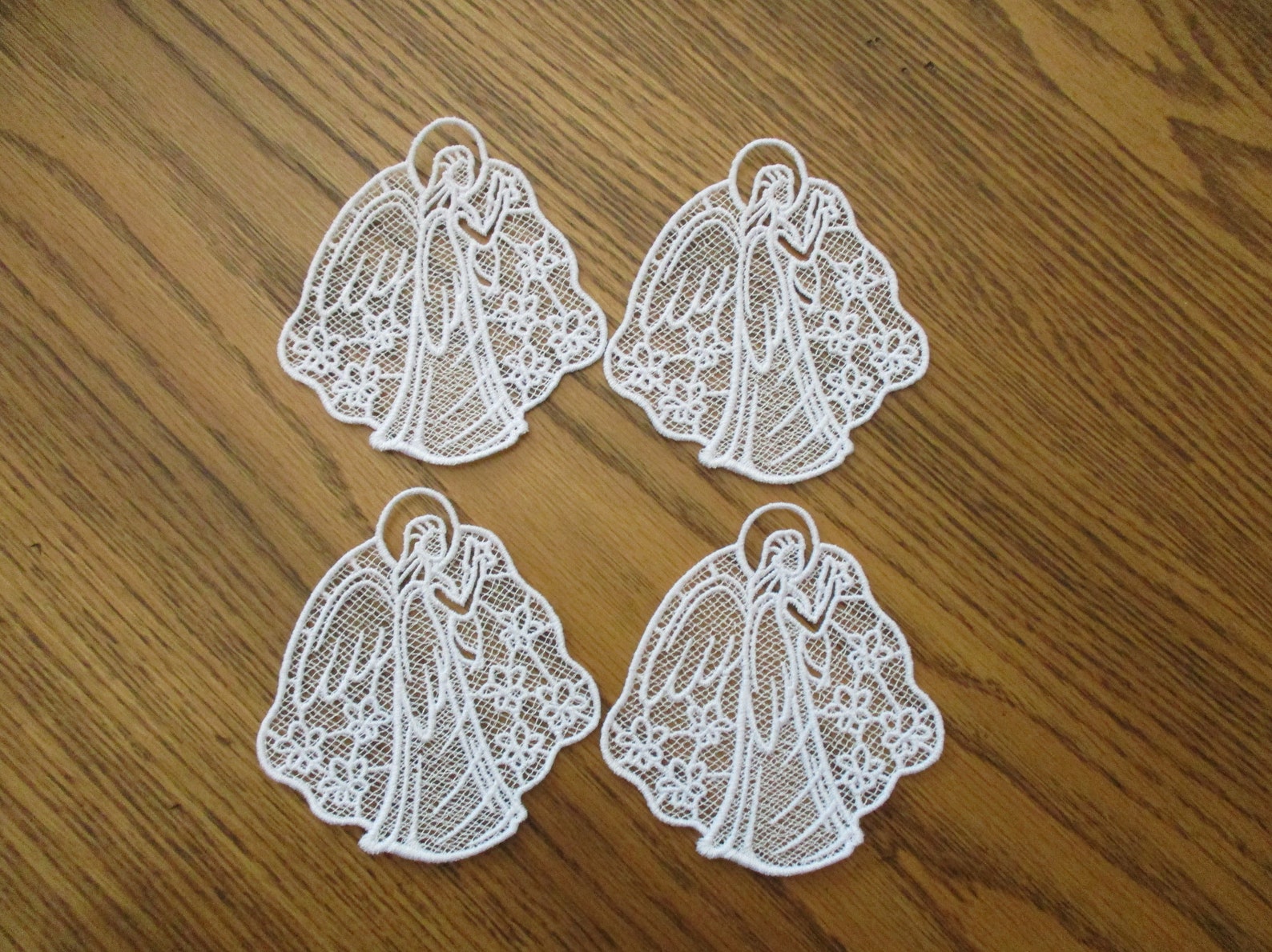 Angel Lace Ornament Machine Embroidered 165583 - Etsy
