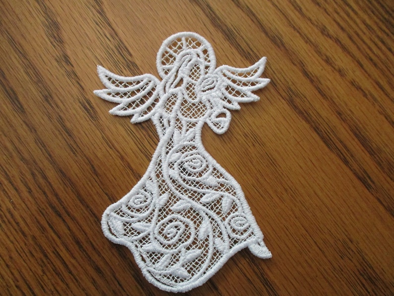 Angel Lace Ornament Machine Embroidered 165563 - Etsy