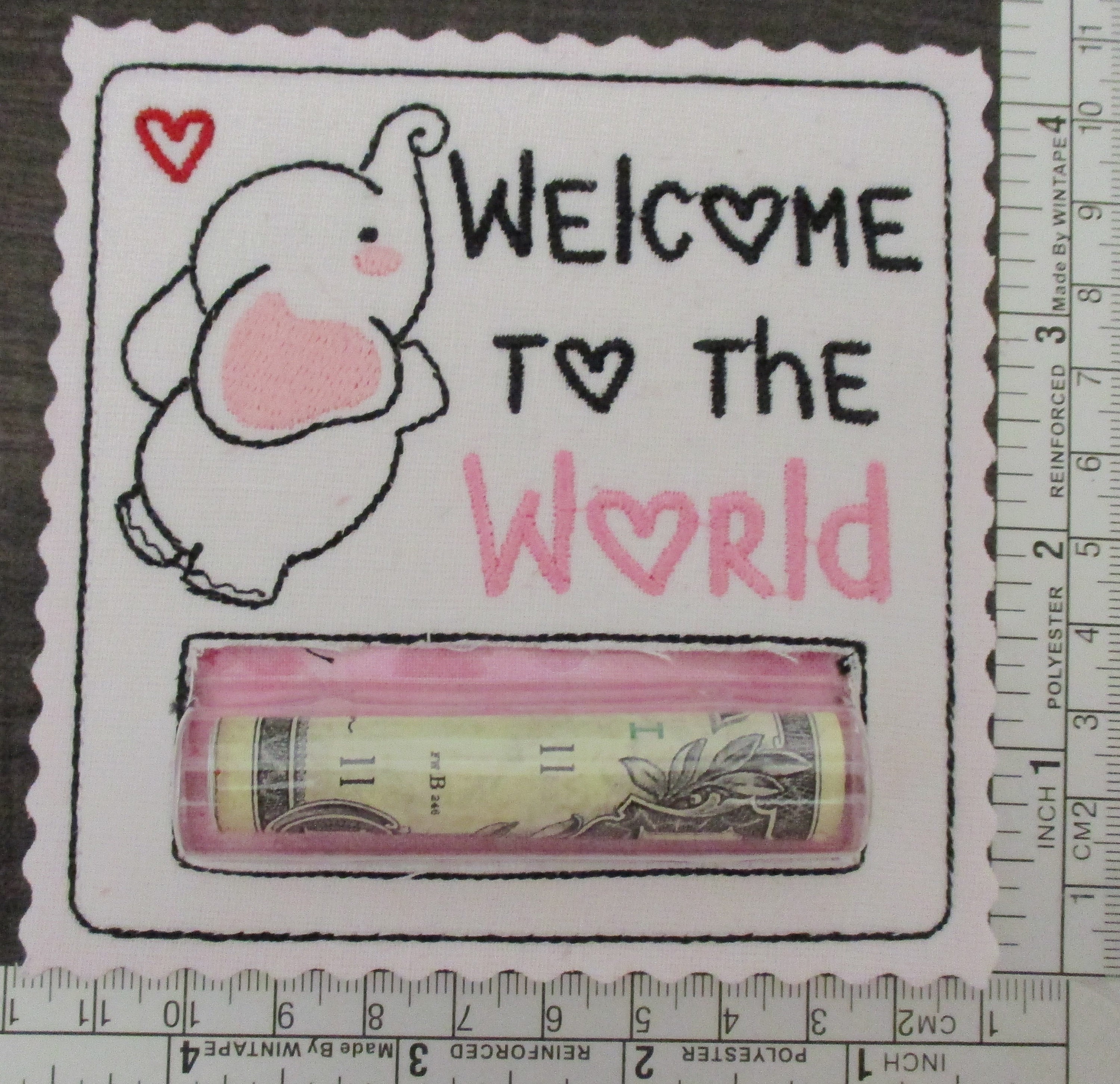 Welcome to the World Embroidered Money Holder - Etsy