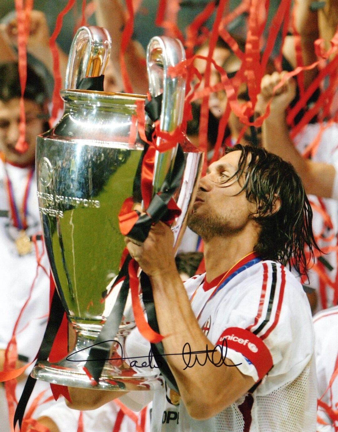 Limited Edition Paolo Maldini AC Milan Signed Photograph CERT PRINTED ...