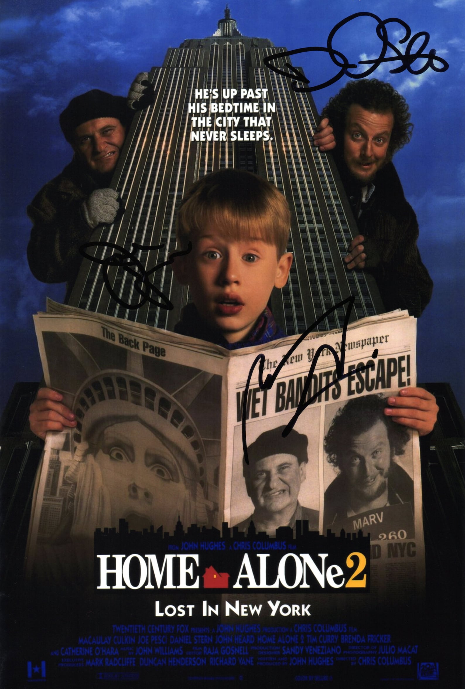Limited Edition Home Alone 2 Poster Cast Signed Photograph CERT PRINTED ...