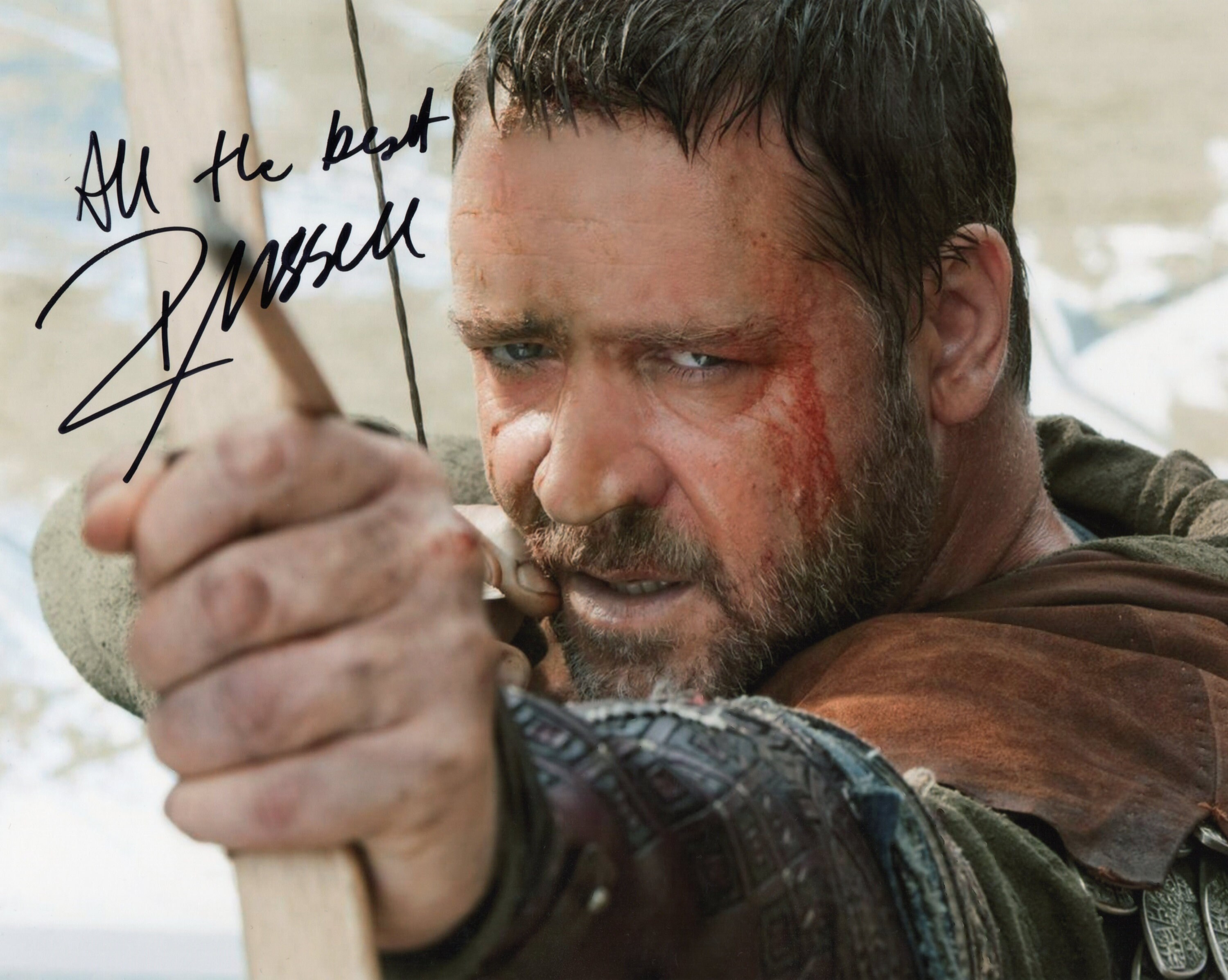 Limited Edition Russell Crowe Robin Hood Signed Photograph CERT PRINTED ...
