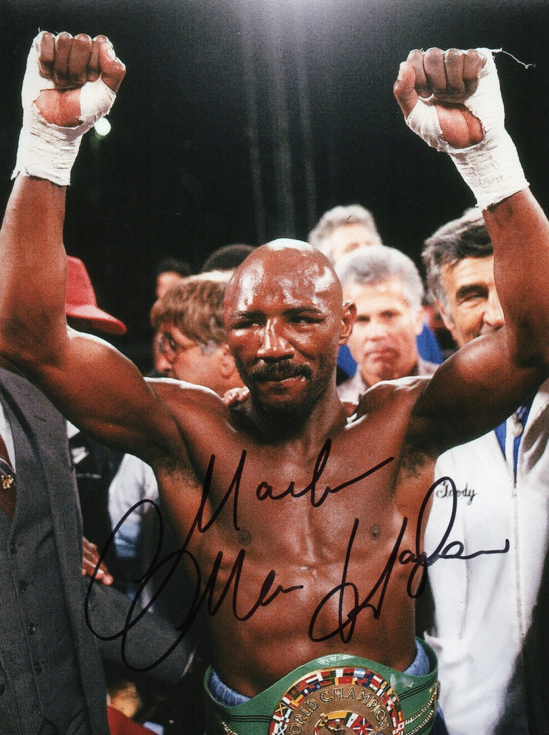Limited Edition Marvin Hagler Boxing Signed Photograph CERT PRINTED ...