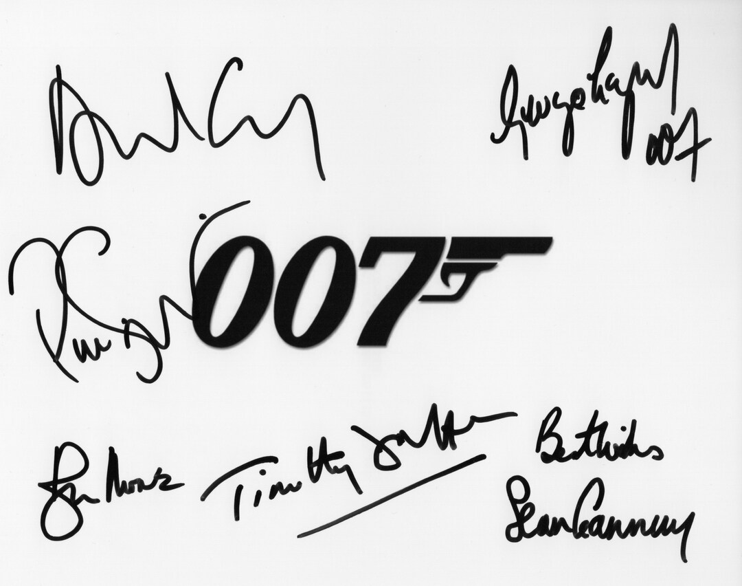 Limited Edition James Bond Actors Signed Photograph CERT PRINTED ...