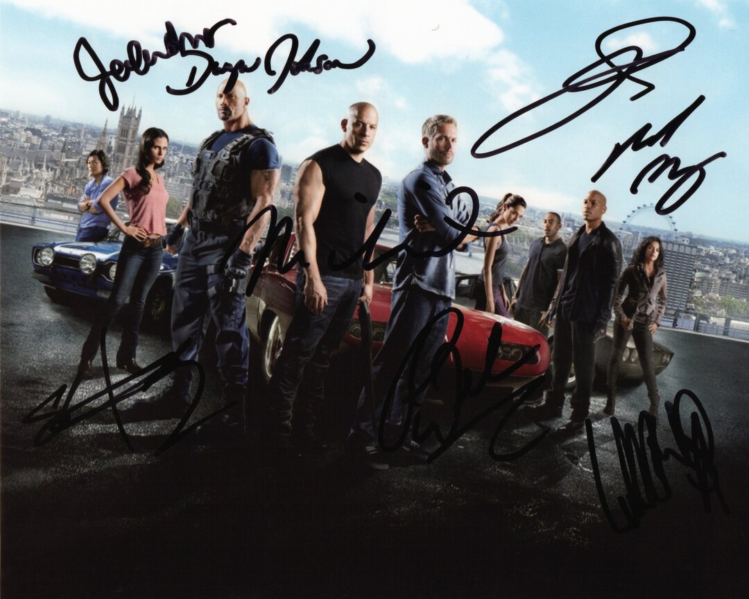 Limited Edition Fast & Furious Cast Signed Photograph CERT PRINTED ...