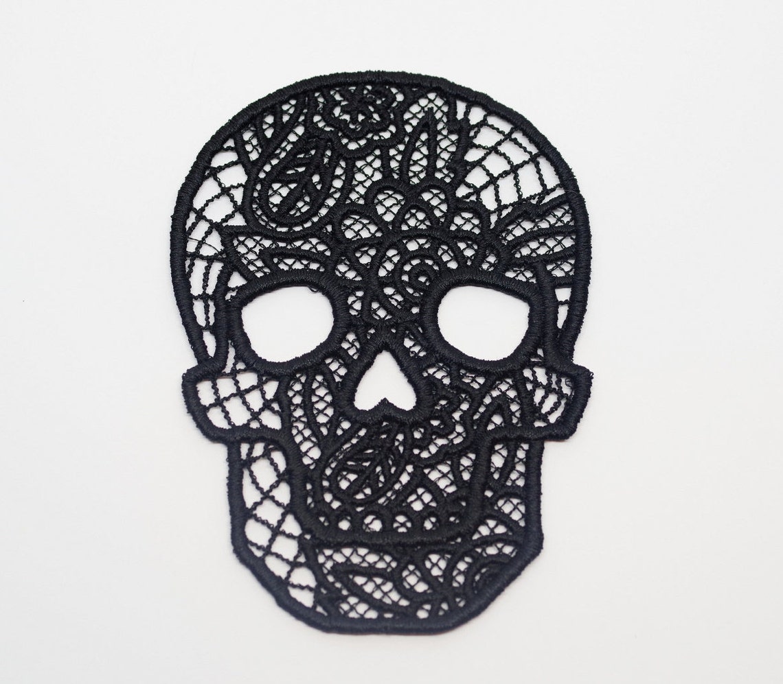 Skull Lace, Darkly Skull, Lace Applique, Halloween Decor, Halloween ...