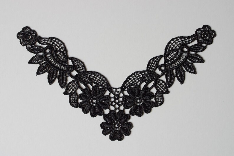 Beautiful Black Wedding Lace, Romantic Lace Applique, Flower Design ...