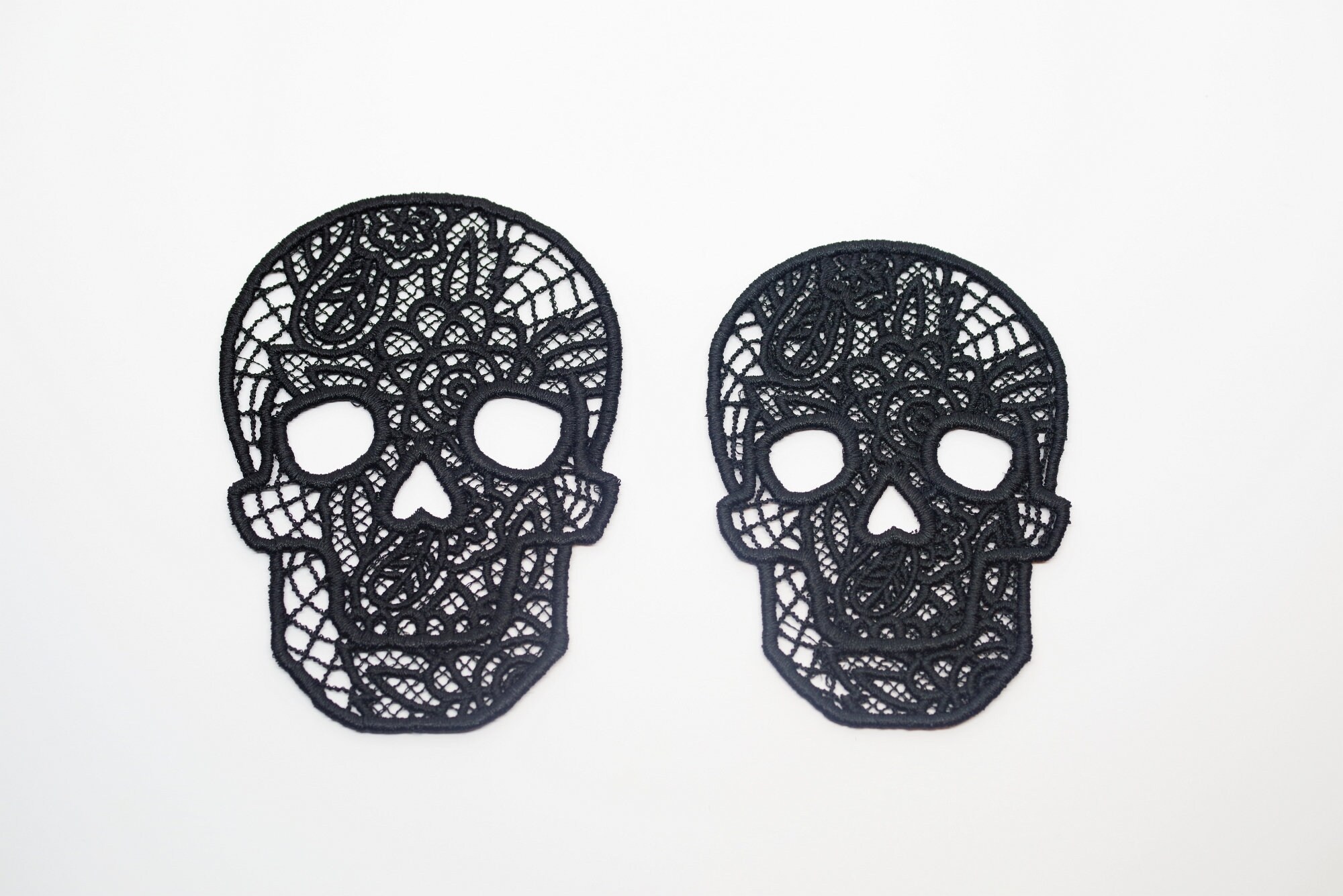 Skull Lace, Darkly Skull, Lace Applique, Halloween Decor, Halloween ...