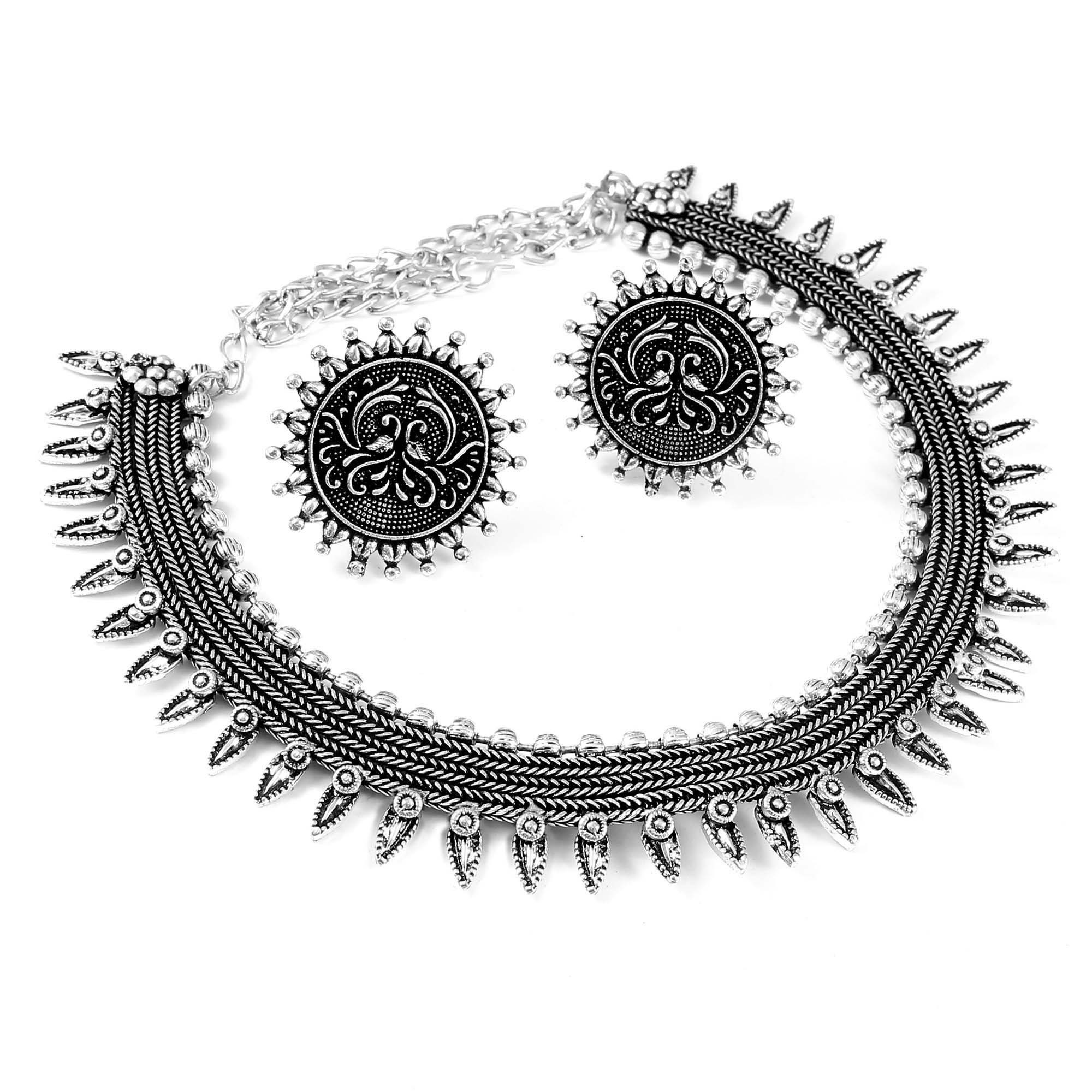Oxidized Silver Plated Handmade Designer Jewellery Set/ Party - Etsy