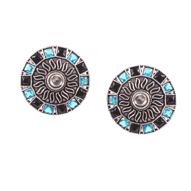 Bollywood Oxidized Silver Plated Handmade Multi-color Stone - Etsy