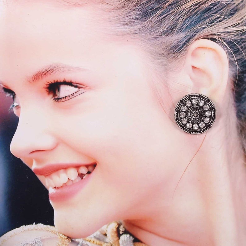 Oxidized Silver Plated Handmade Statement Party Wear White - Etsy