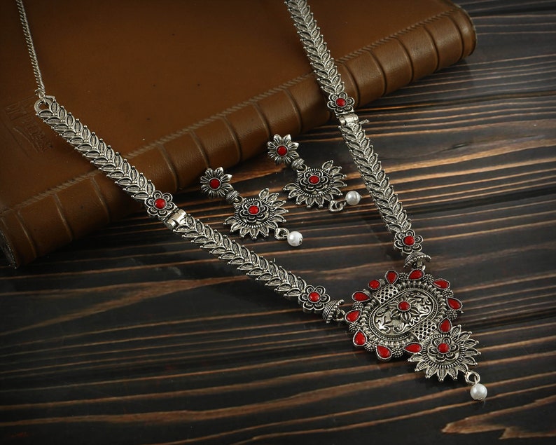 Bollywood Oxidized Silver Plated Handmade Wedding Jewelry Set/ - Etsy