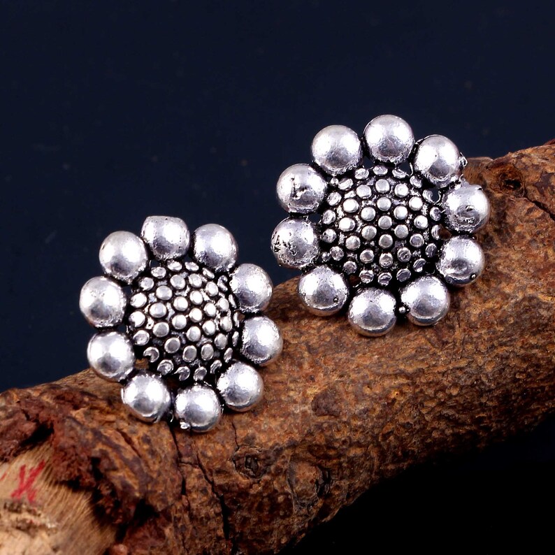 Oxidized Silver Plated Handmade Best Quality Light Weight Stud - Etsy