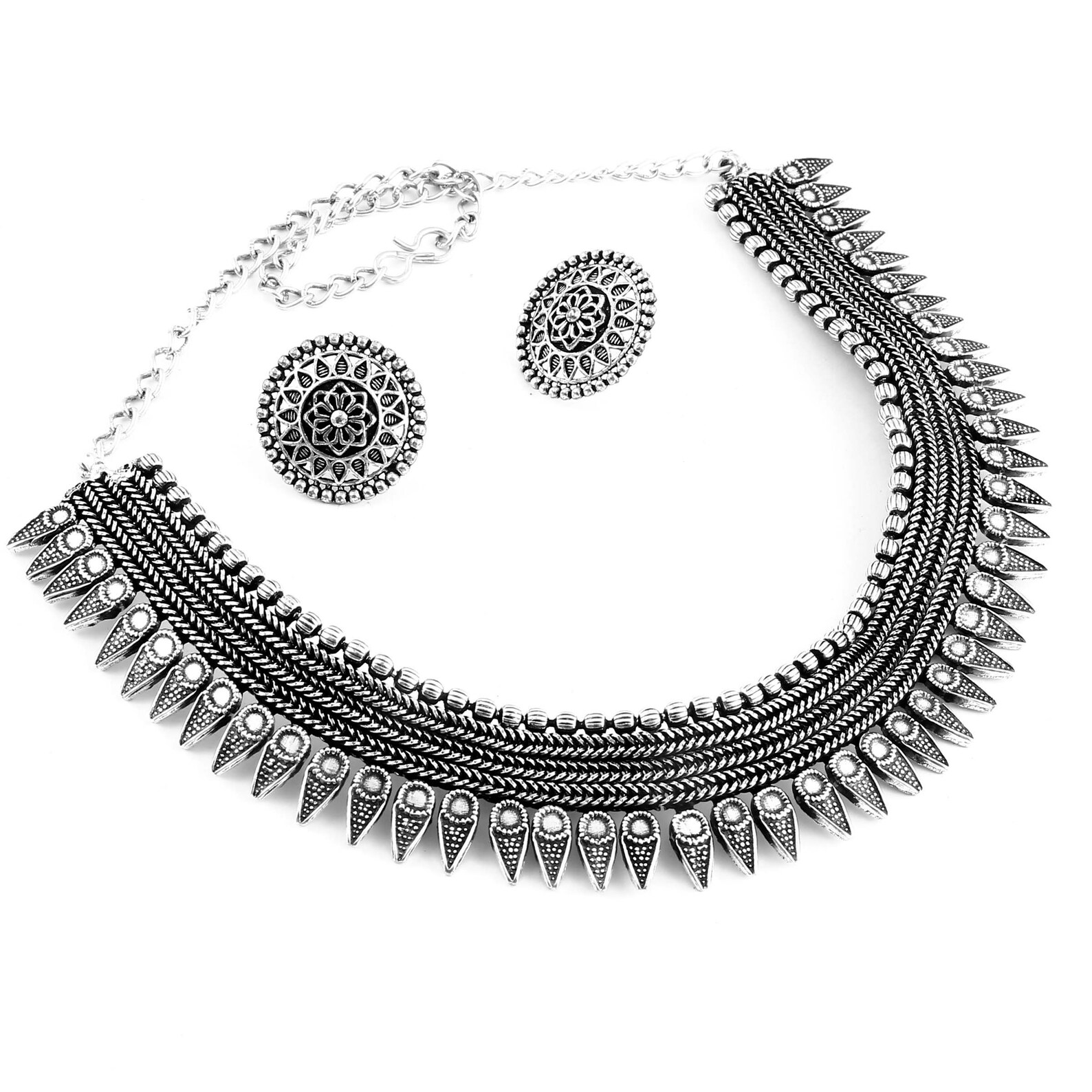 Oxidized Silver Plated Handmade Designer Jewellery Set/ Party - Etsy