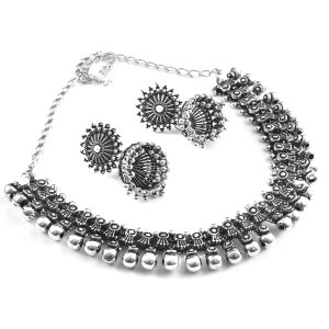 Oxidized Silver Plated Handmade Designer Jewellery Set/ Party Wear ...