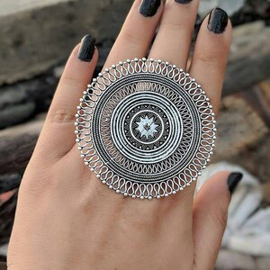 Bollywood Oxidized Silver Plated Biz Size Indian Traditional Adjustable ...