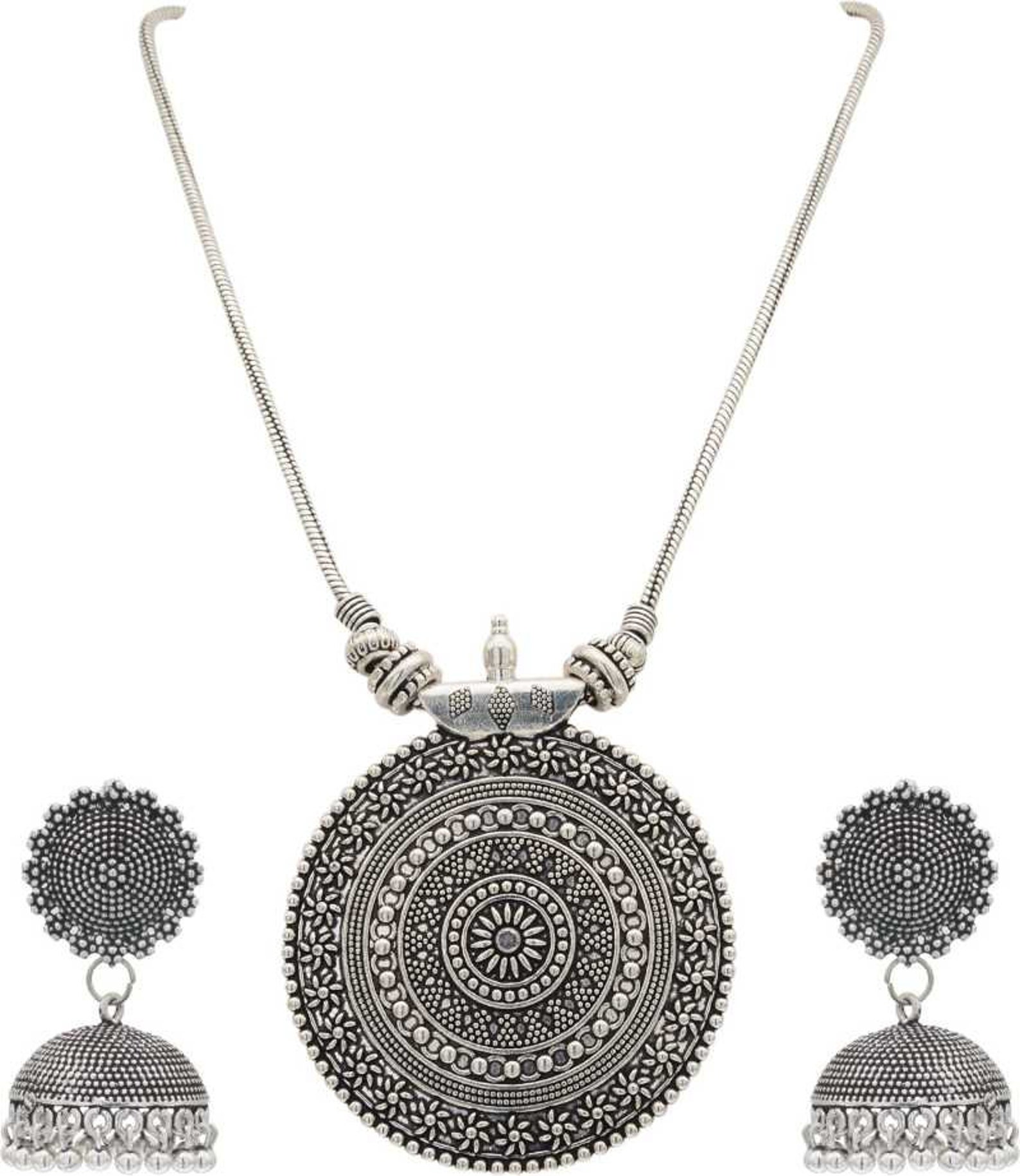 Oxidized Silver Plated Handmade Party Wear Pendant Necklace - Etsy