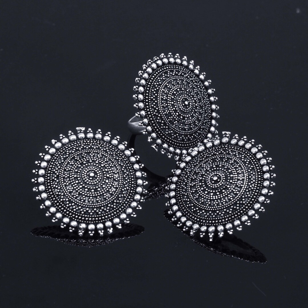 Bollywood Oxidized Silver Plated Handmade Combo of Matching - Etsy