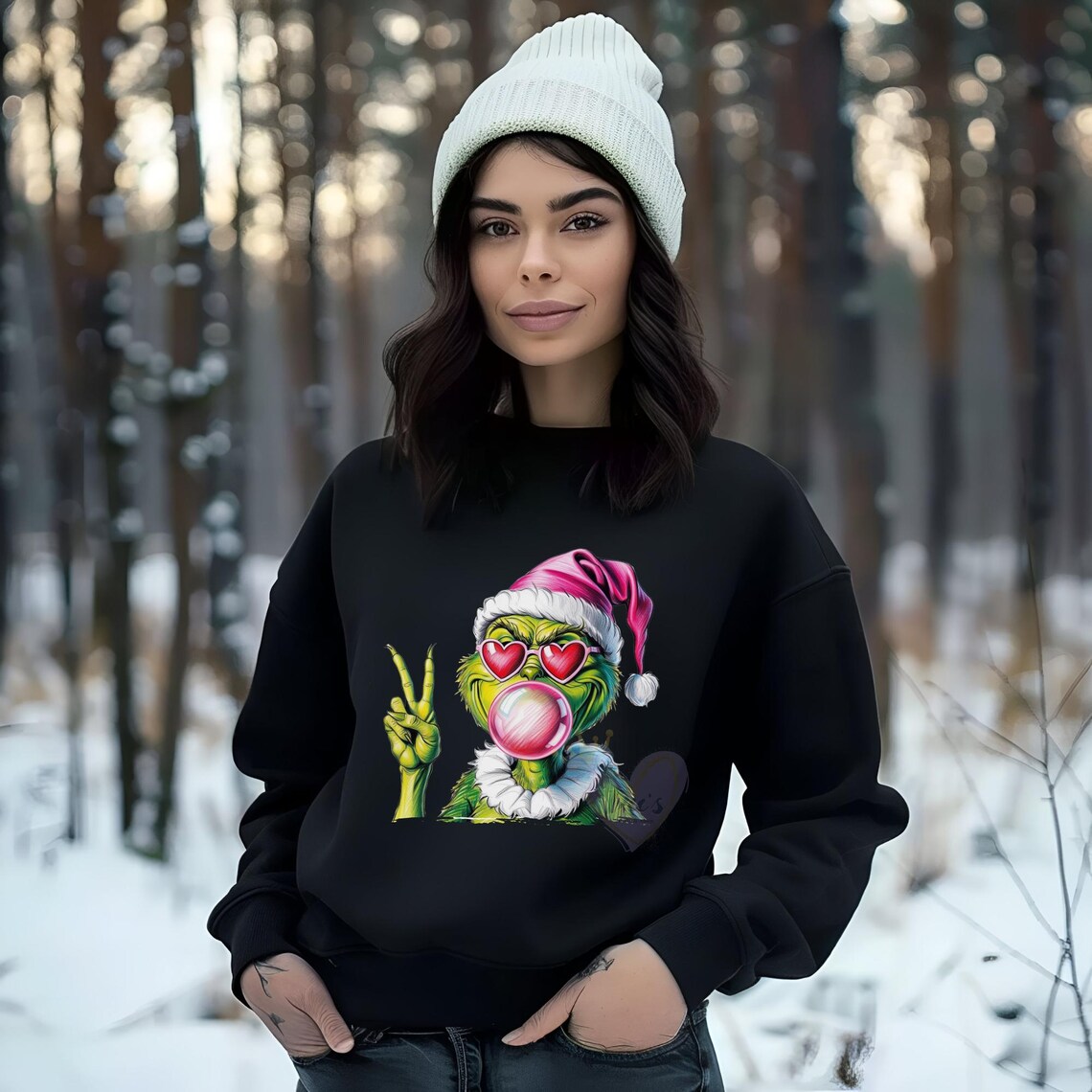 Pink Grinch Blowing Bubble PNG, Funny Grinch With Sunglasses, Vintage ...