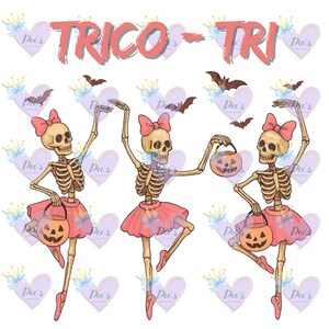 Trico Tri Dancing Skeleton Ballerinas SVG, Spanish Halloween SVG ...