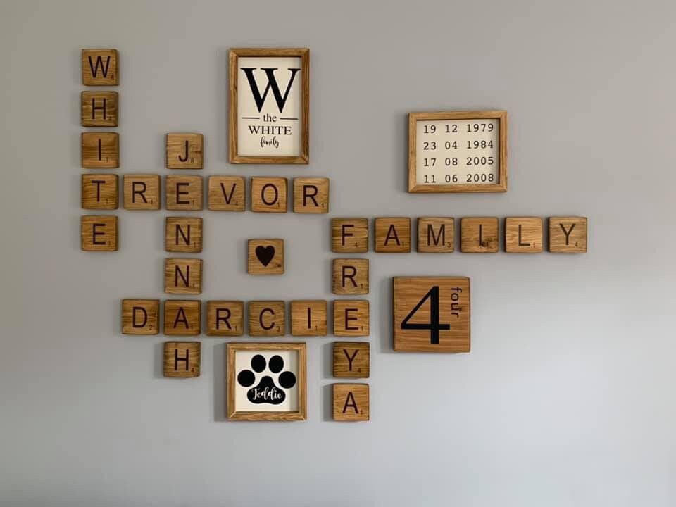 Oversized Giant Large Rustic Stained Scrabble Letters Tiles - Etsy UK