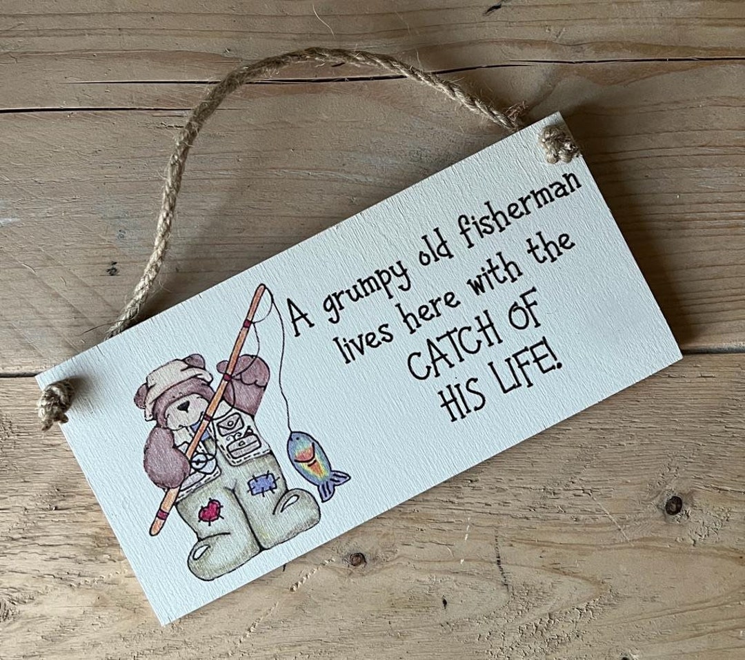 Grumpy Fisherman Quirky Sign - Etsy