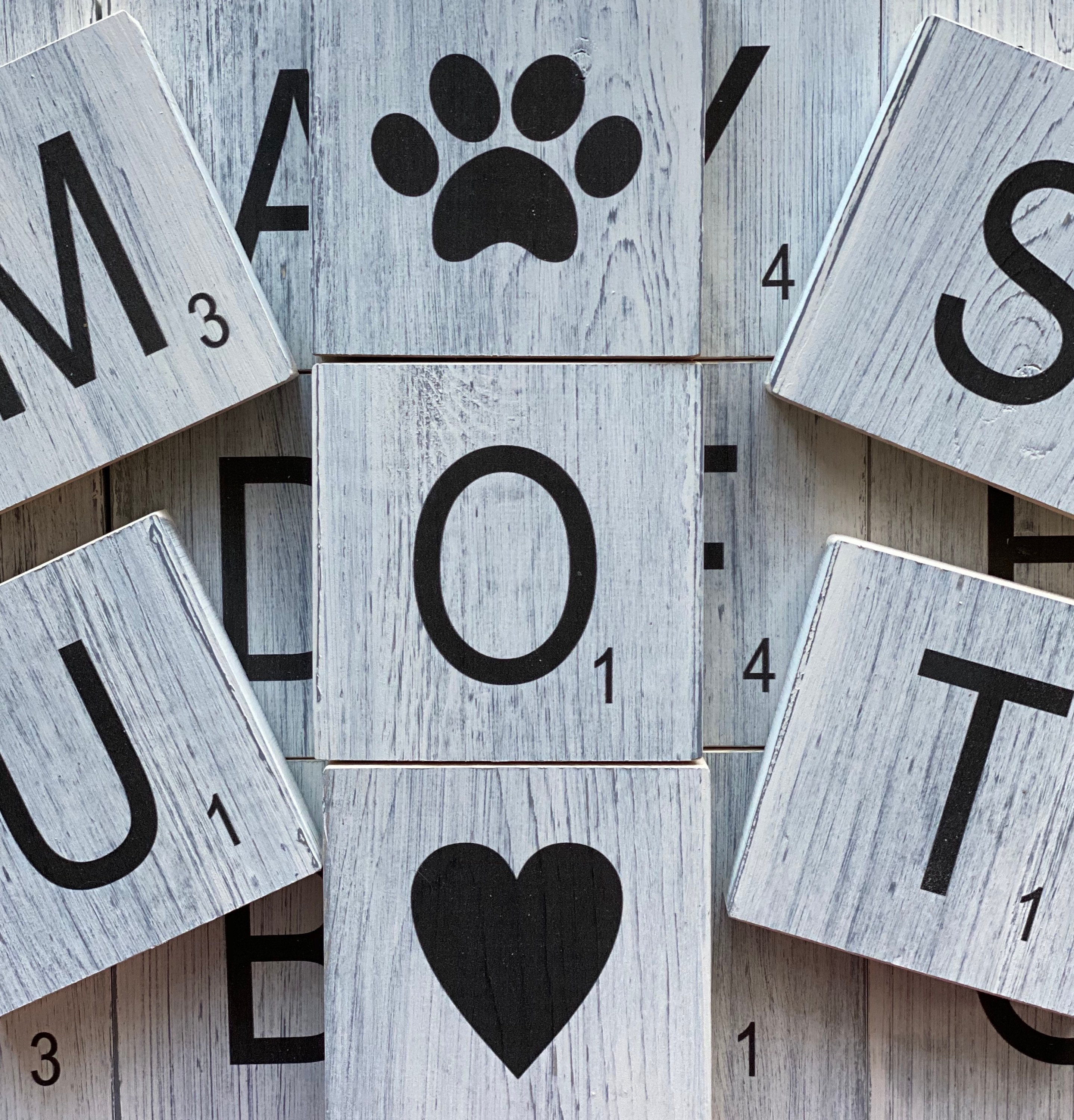 Distressed Shabby Chic Oversized Scrabble Letters - Etsy UK