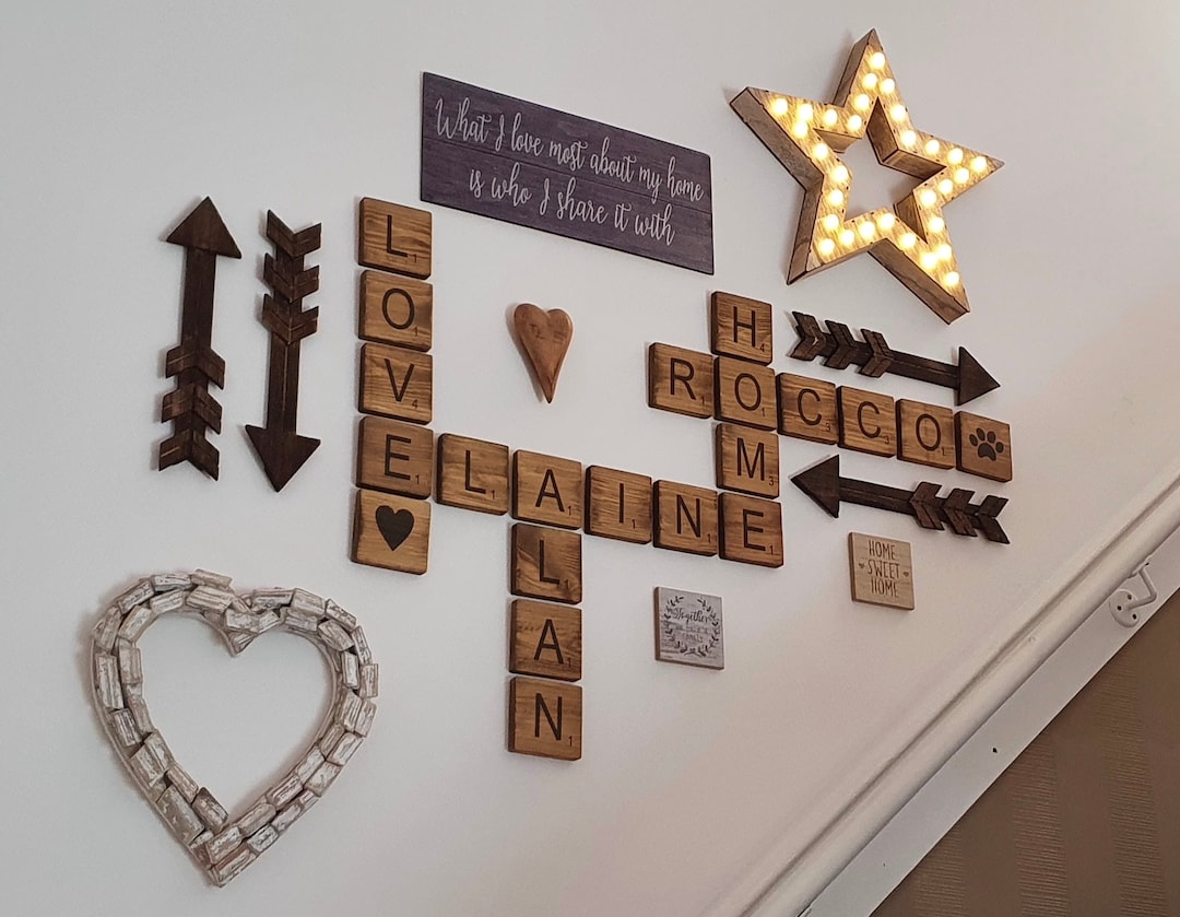 Oversized Giant Large Rustic Stained Scrabble Letters Tiles - Etsy UK