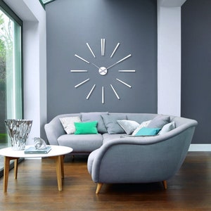Large Modern Wall Clock White Elegance Huge Interior - Etsy