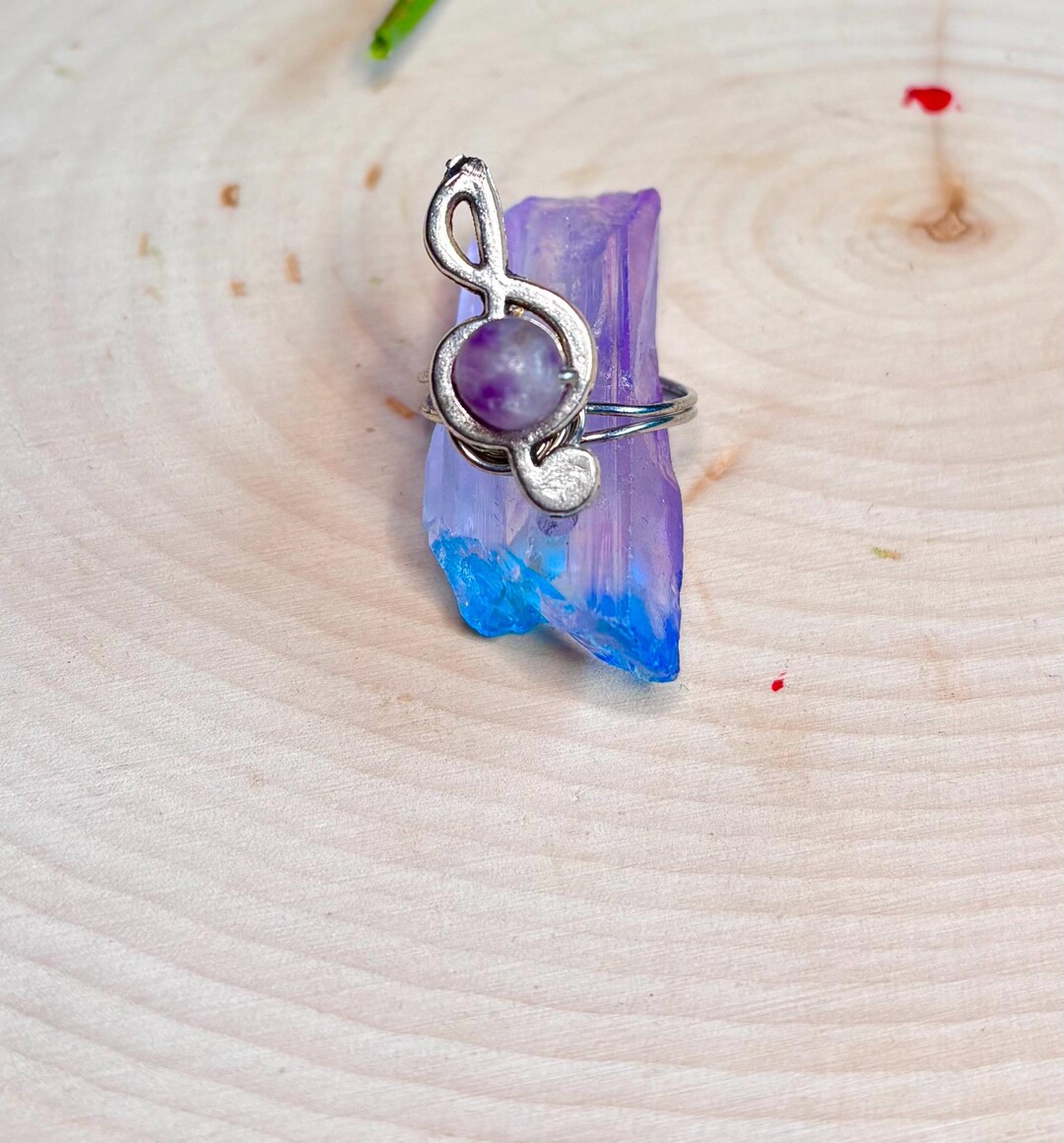Crystal Music Note Ring - Etsy