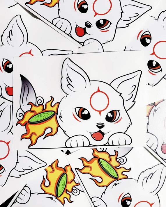 White Wolf Vinyl Peeker Sticker - Etsy