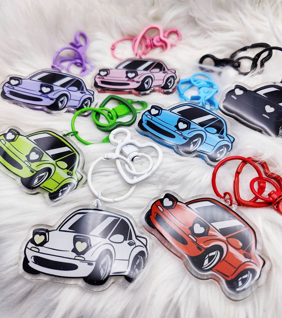 Miata Acrylic Keychains / Epoxy Keychain / Glitter Keychain / Anime ...
