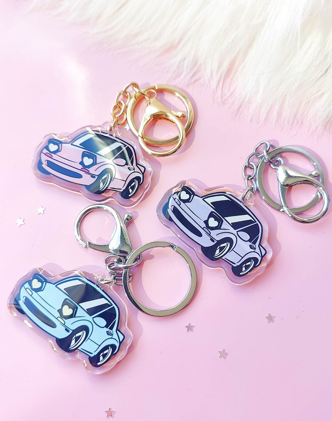 MINI Miata Acrylic Keychains / Epoxy Keychain / Glitter - Etsy