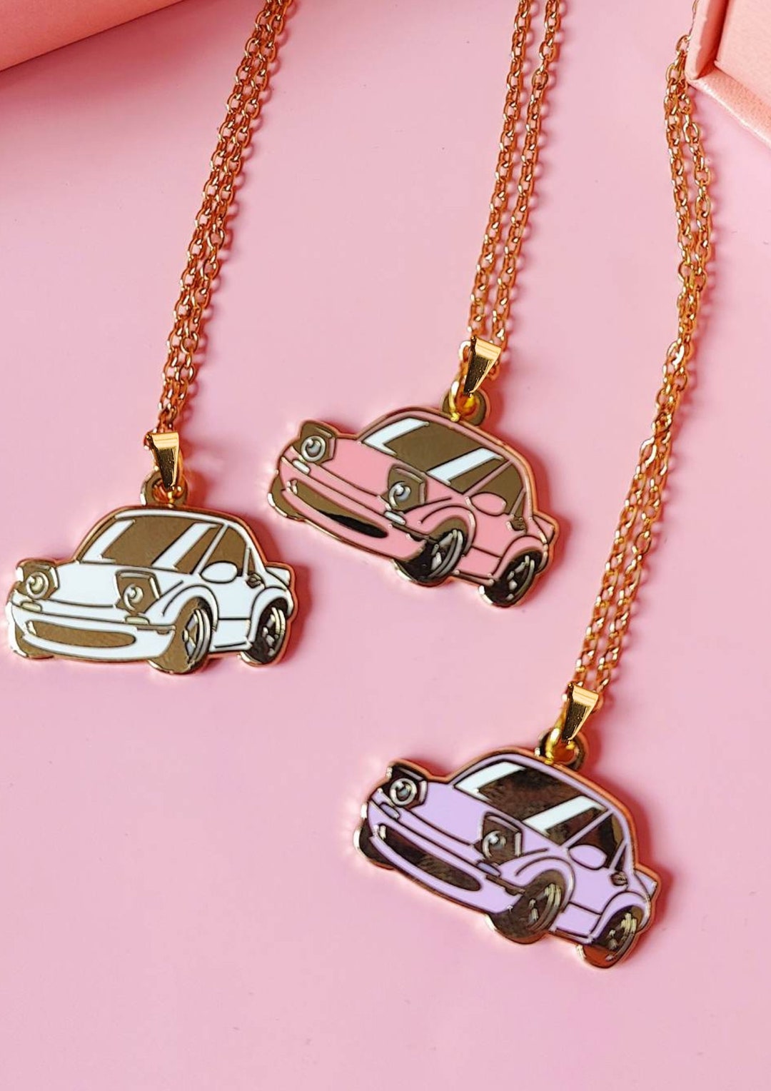 Miata Car Charm Necklace, Enamel JDM Pendant Valentines Day Gift - Etsy