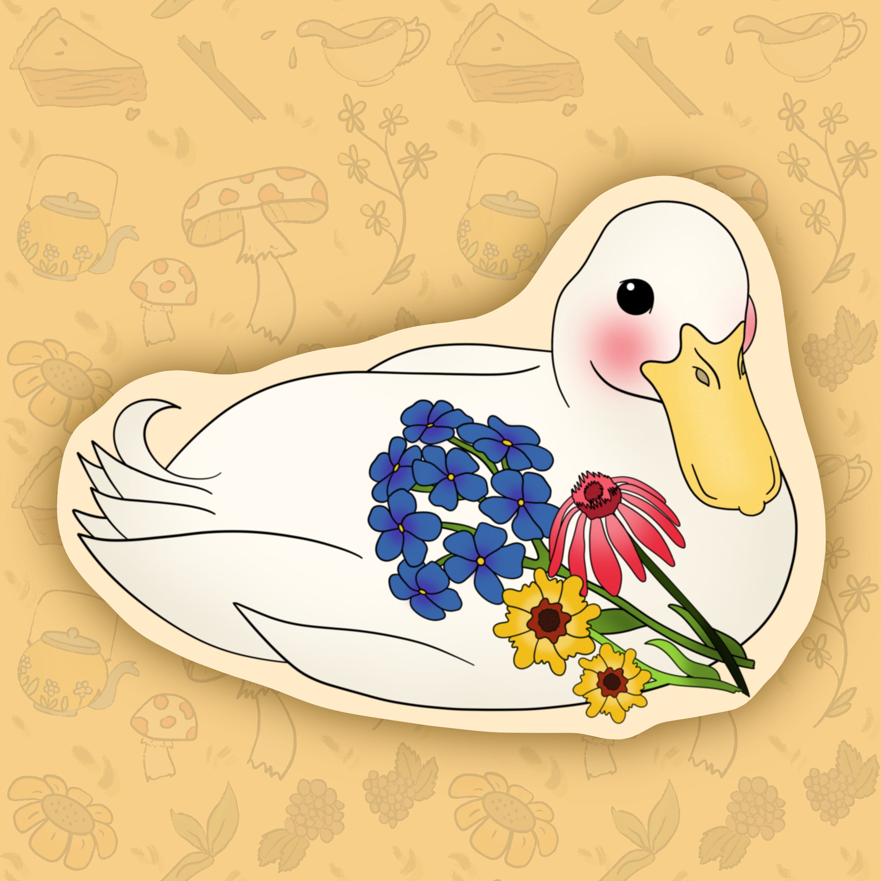 Cornflower: Cottagecore Ducks Sticker - Etsy UK