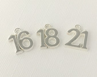 Number 16 charm | Etsy