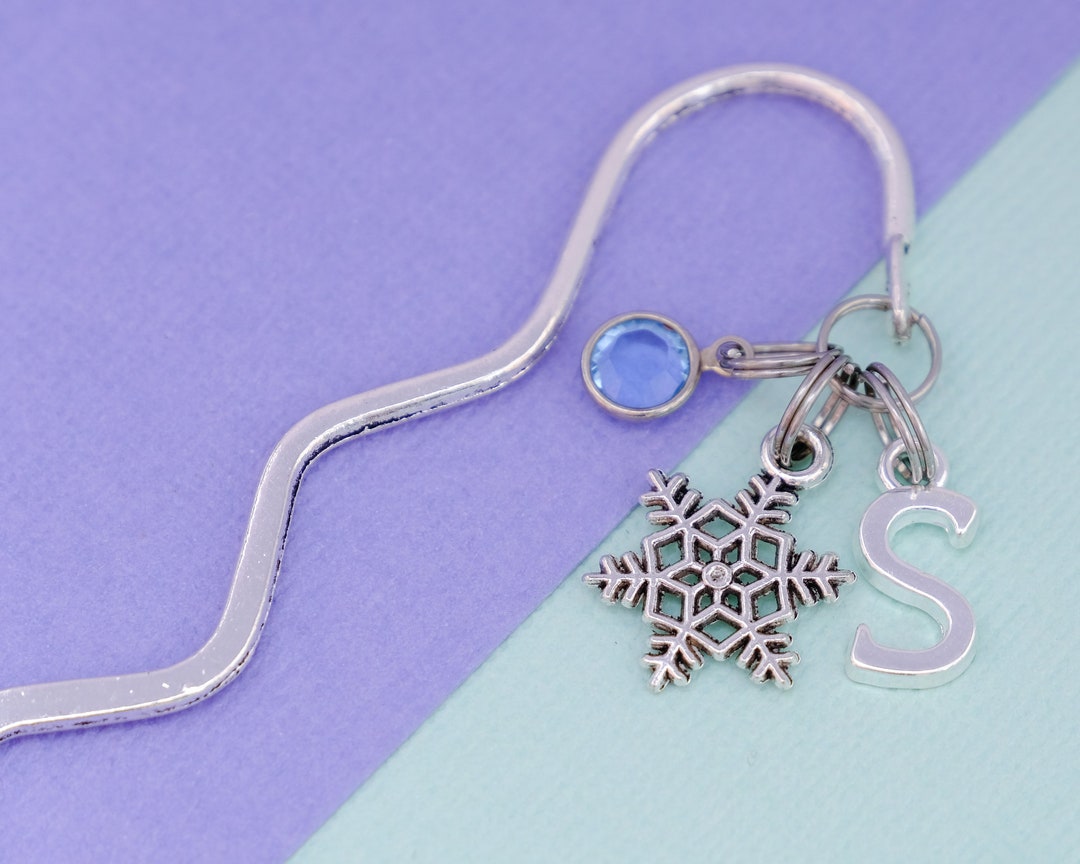 Snowflake Bookmark | Crystal Birthstone, Initial Letter, Personalised ...