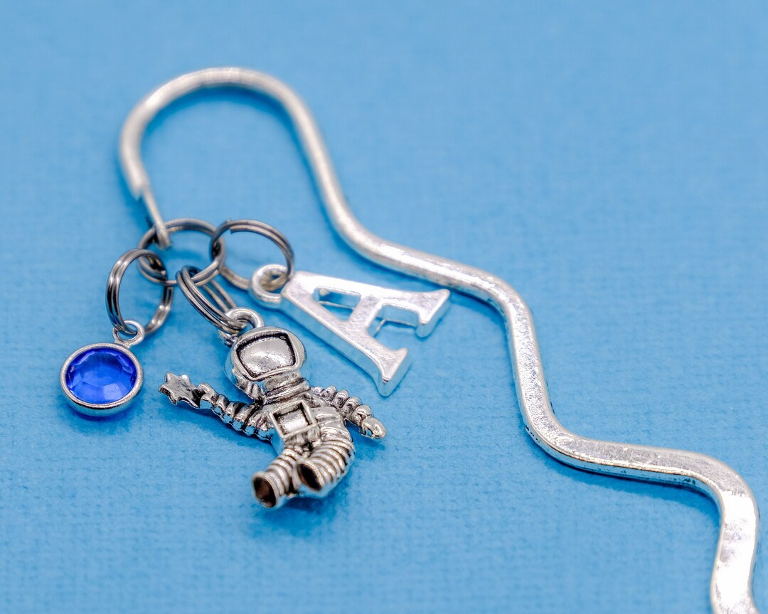 Astronaut Bookmark | Crystal Birthstone, Initial Letter, Personalised ...
