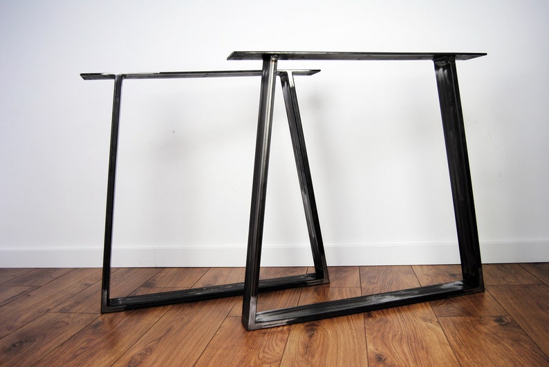Set of Trapezoid Steel Table Base 75x72 Cm, 29" WIDE X 28" HIGH Powder ...
