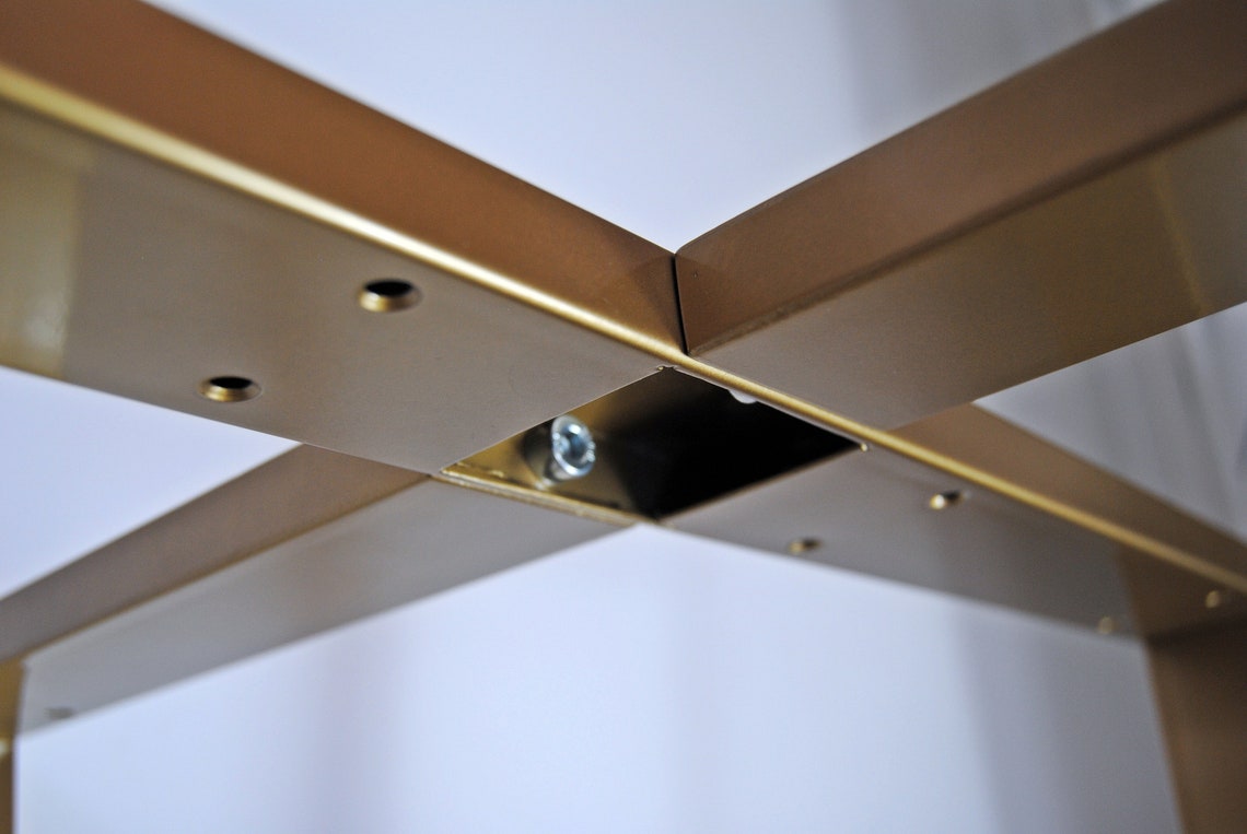 GOLD POWDER COATED Metal table legs modern table base steel | Etsy