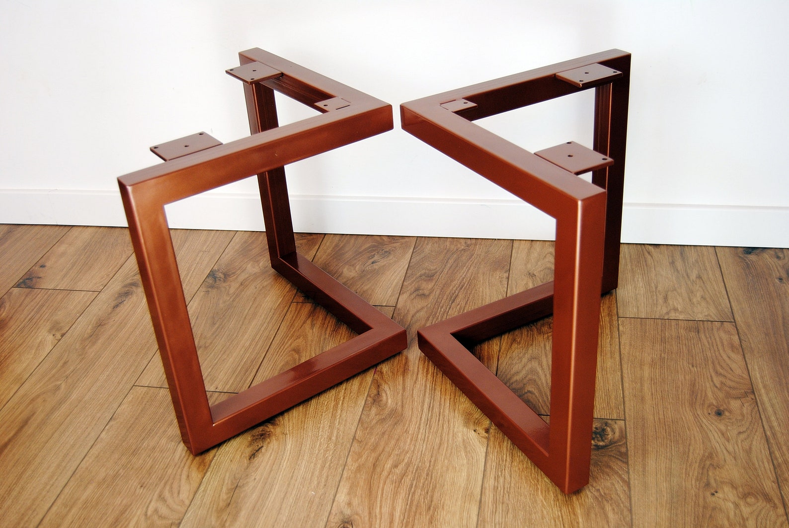 COPPER Metal Coffee Table Legs, Modern Table Base, Steel Powder Coated ...