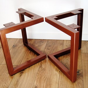 COPPER Metal Coffee Table Legs, Modern Table Base, Steel Powder Coated ...