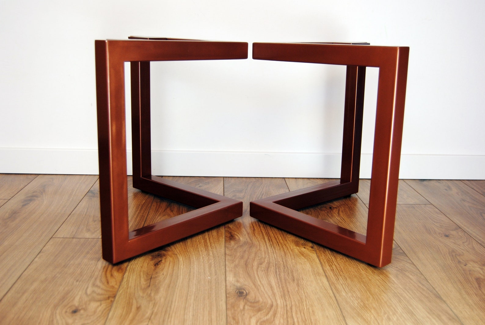 COPPER Metal Coffee Table Legs, Modern Table Base, Steel Powder Coated ...