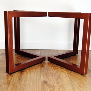 COPPER Metal Coffee Table Legs, Modern Table Base, Steel Powder Coated ...