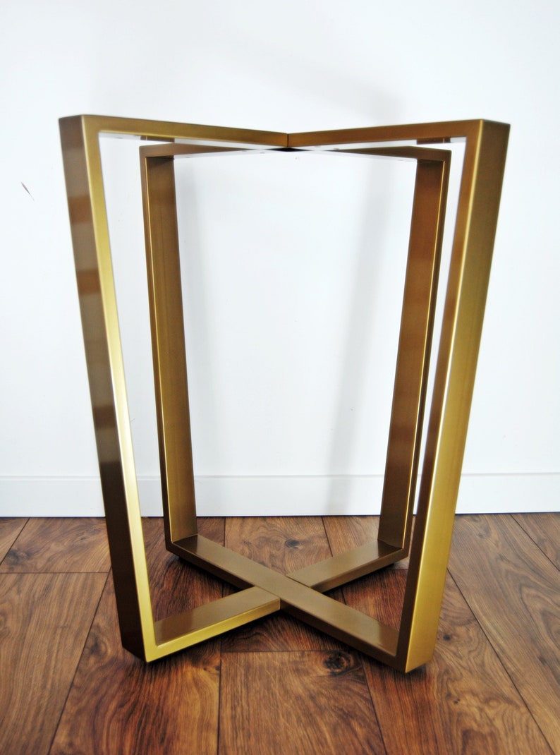 GOLD POWDER COATED Metal Table Legs, Modern Table Base, Steel Table ...