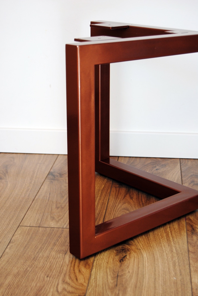 COPPER Metal Coffee Table Legs, Modern Table Base, Steel Powder Coated ...