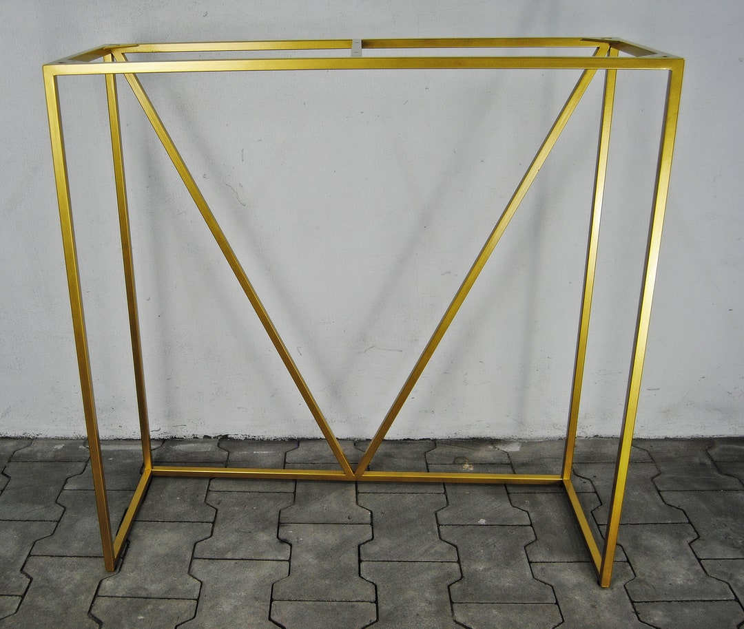 GOLD Metal Console Base, Console Legs, Steel Console, Gold Table Base ...