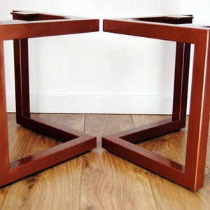COPPER Metal Coffee Table Legs, Modern Table Base, Steel Powder Coated ...